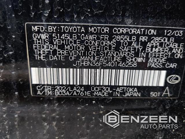 Used 2004 LEXUS LS 430 Parts from Stock # 10112R - Benzeen Auto Parts